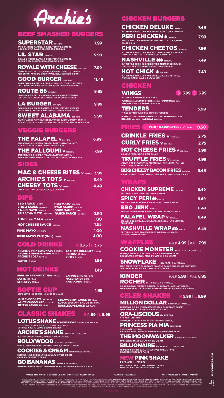 Menu - Archies