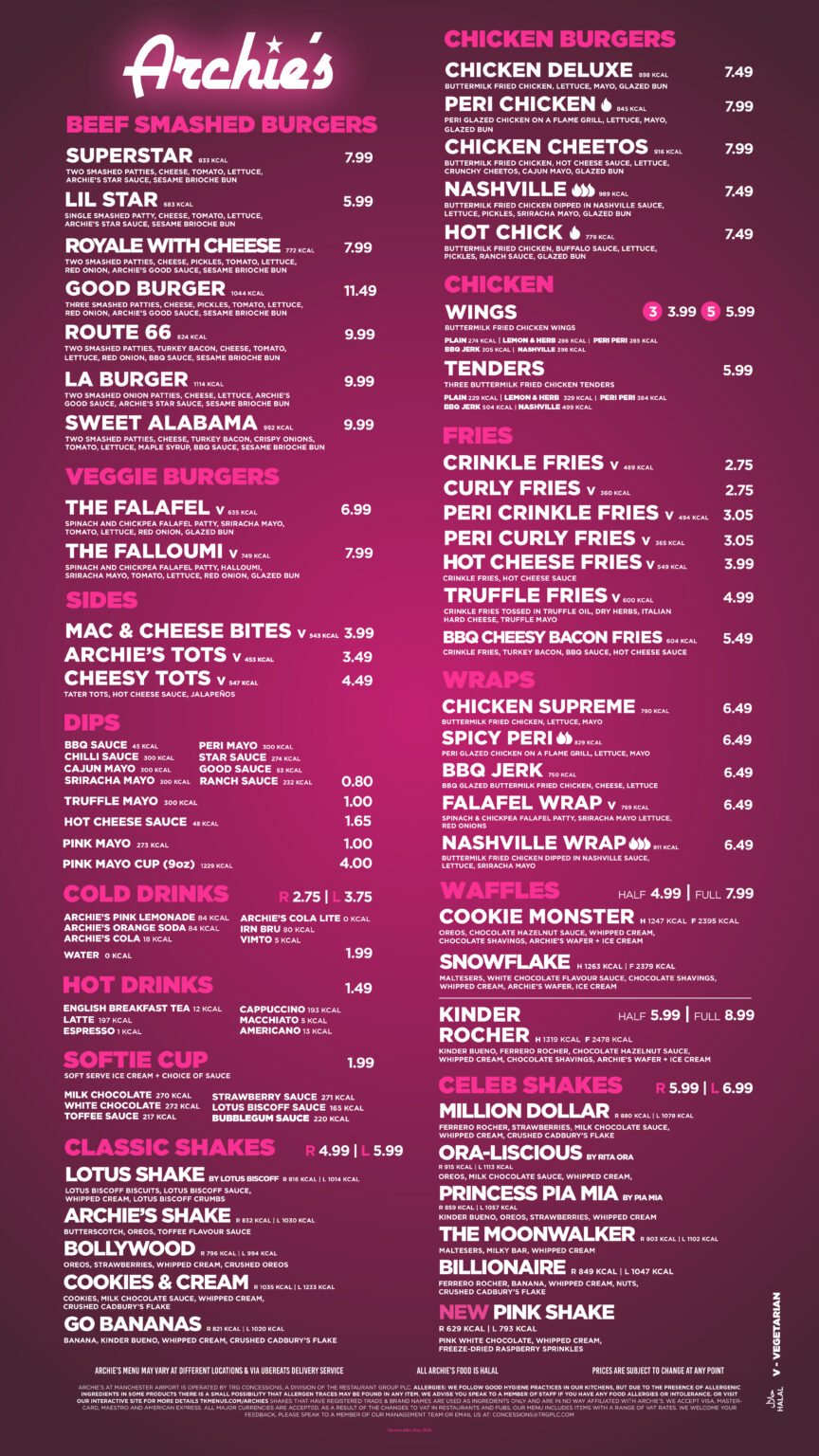 Menu - Archies